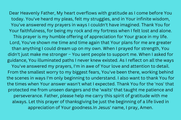 Powerful Prayer for Thanking God for Answered Prayers: A Thanksgiving Guide